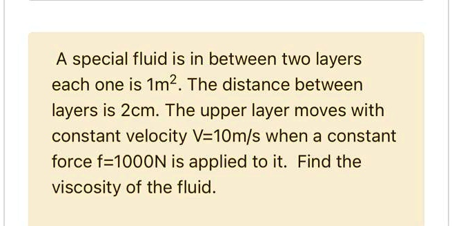 SOLVED: A special fluid is in between two layers each one is Im?. The ...