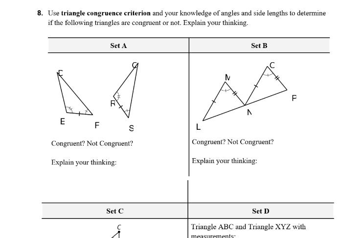 VIDEO solution: 8. Use triangle congruence criterion and your knowledge of angles and side ...
