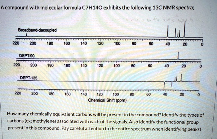 Acompound with molecular formula C7H14O exhibits the following 13C NMR ...