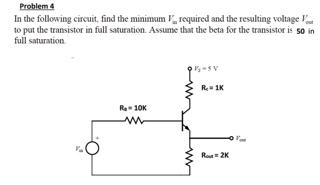 Problem 4 In The Following Circuit Find The Minimum Vi Required And