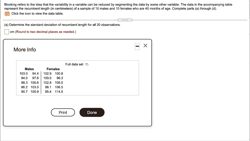 SOLVED: Please show your work. (a) Determine the standard deviation of ...