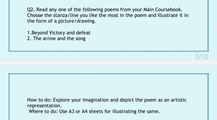 Q2. Read any one of the following poems from your Main Coursebook ...