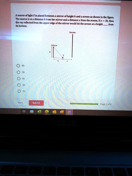 SOLVED: A source of light S is placed between a mirror of height h and ...