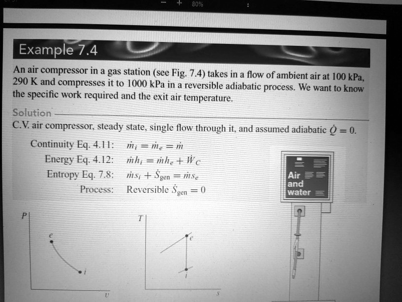 SOLVED: Example 7.4: An air compressor in a gas station (see Fig. 7.4 ...
