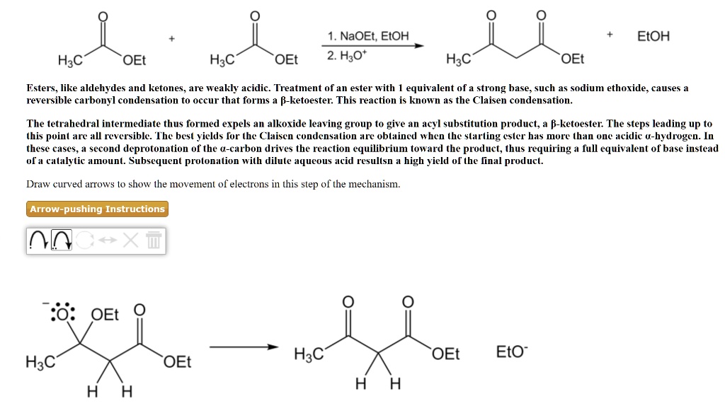 SOLVED: NaOEt; EtOH H3COEt H3COEt H3COEt Esters, like aldehydes and ...