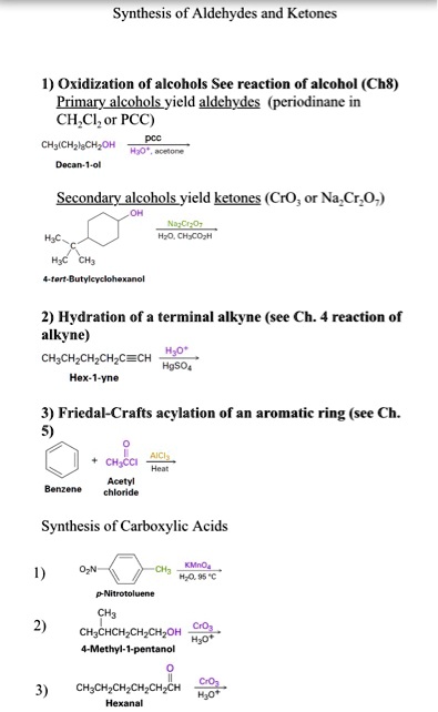 synthesis of aldehydes and ketones 1 oxidization of alcohols see ...