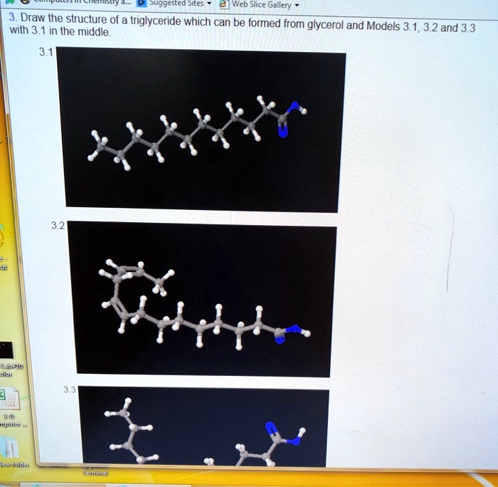 3. Draw the structure of a triglyceride which can be formed...