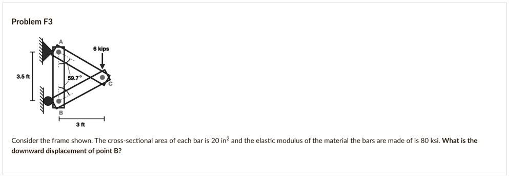 SOLVED: Problem F3 6kips 3.5ft 31 Consider the frame shown. The cross ...