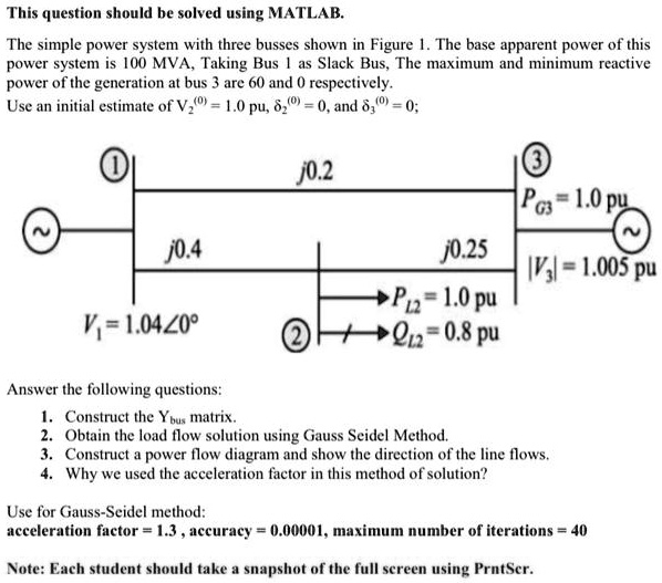 SOLVED: This question should be solved using MATLAB. The simple power ... SOLVED: This question should be solved using MATLAB. The simple power ...