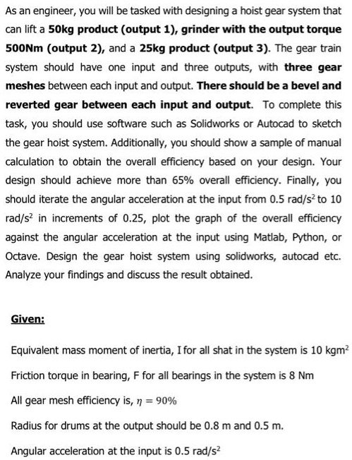 SOLVED: Can you please calculate manually: Output torque for each ... SOLVED: Can you please calculate manually: Output torque for each ...