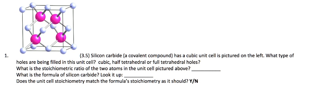 SOLVED: (3.5) Silicon carbide (a covalent compound) has cubic unit cell ...
