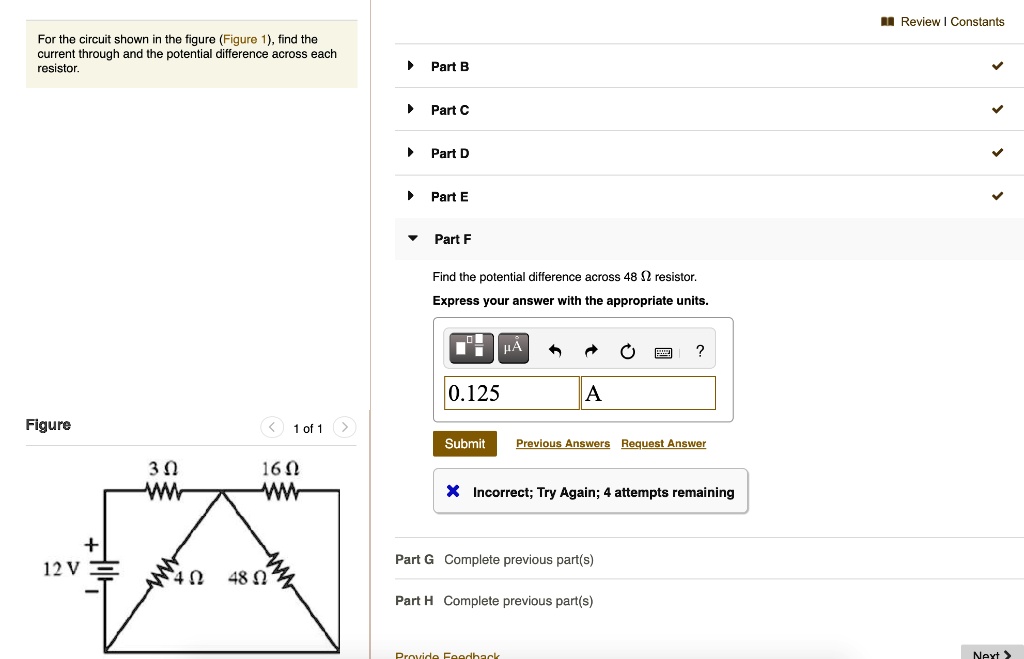 SOLVED: Text: Review Constants For the circuit shown in the figure (Figure 1), find the current ...
