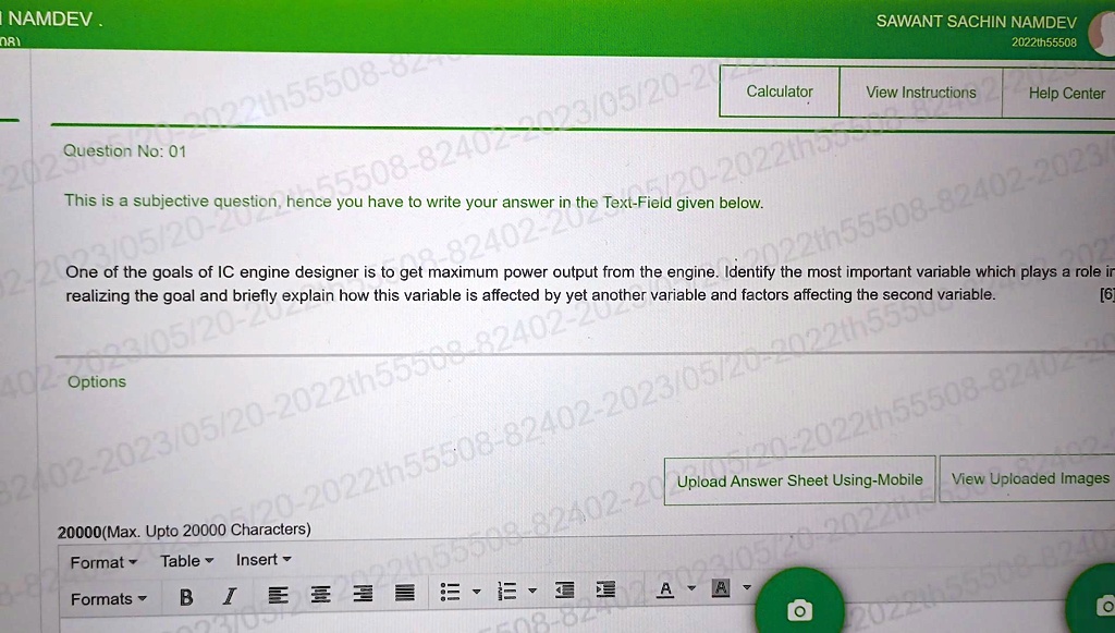 SOLVED: Texts: NAMDEV 181 SAWANT SACHIN NAMDEV 2022th55508 Calculator ...