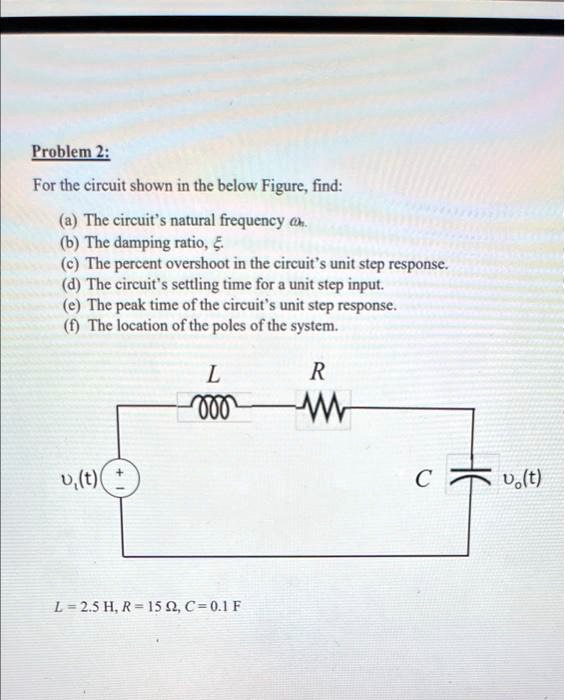 Problem 2: For the circuit shown in the below Figure, find: (a) The ...