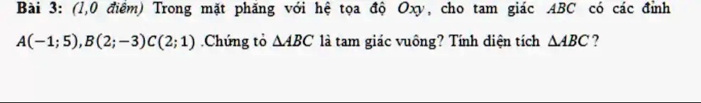 Solved Bà I 3 1 0 Ä‘iáƒm Trong Mặt Phẳng Vá›i HᇠTá A Ä‘á