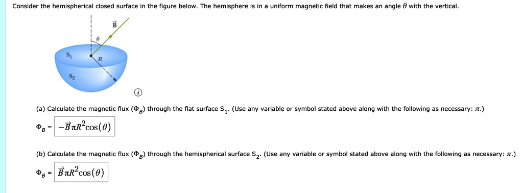 SOLVED: Consider the hemispherica closed surface in the figure below ...