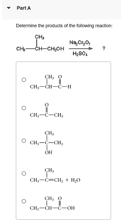 SOLVED: Determine the products of the following reaction: Part A Determine the products of the ...