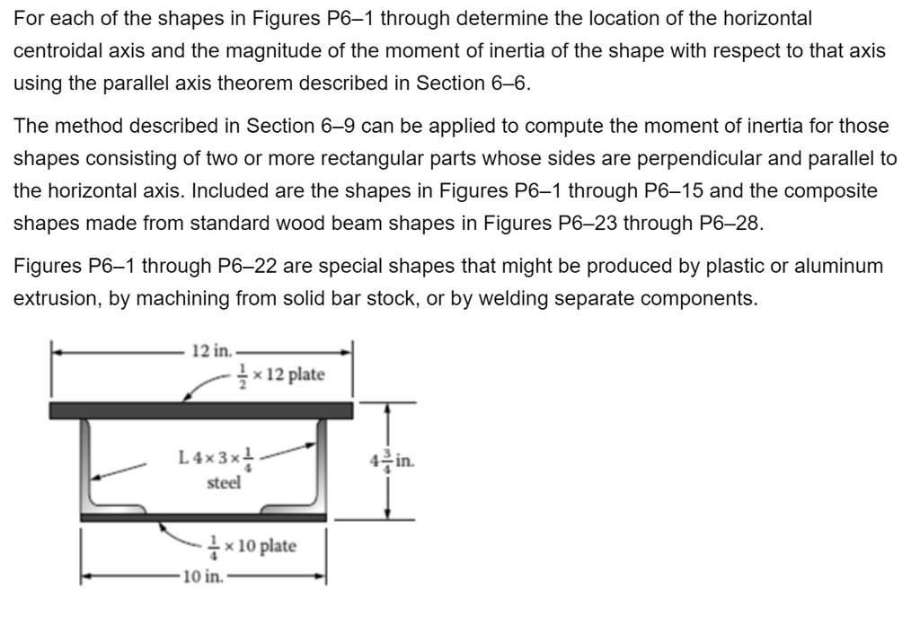 For each of the shapes in Figures P6-1 through determine the location of the horizontal ...