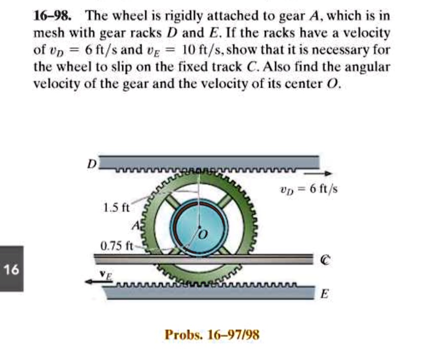 SOLVED: The wheel is rigidly attached to gear A, which is in mesh with ...