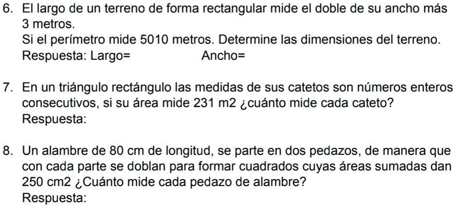ayudenme por favor a estos 3 ejercicios de matematicas 6 el largo de un ...