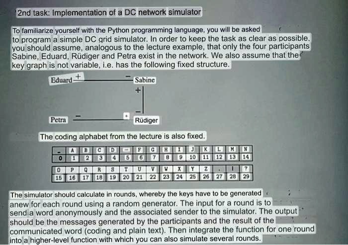 2nd task: Implementation of a DC network simulator To familiarize ...