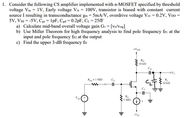 1. Consider the following CS amplifier implemented with n-MOSFET ...