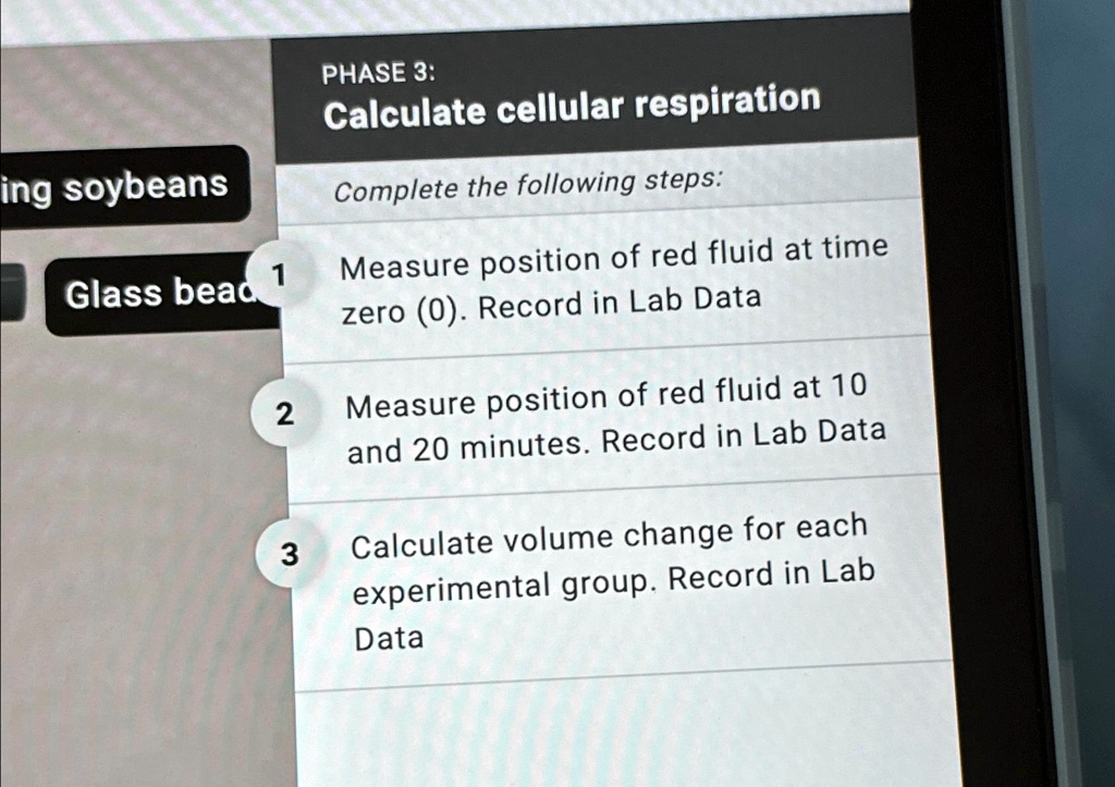 PHASE 3: Calculate cellular respiration Complete the following steps: 1 ...