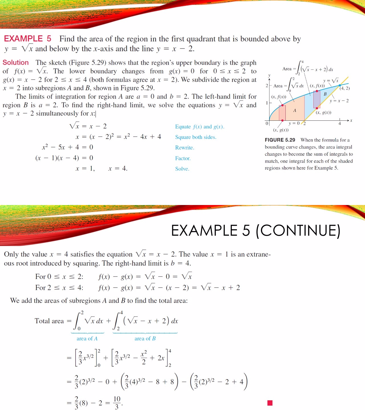 EXAMPLE 5 Find the area of the region in the first quadrant that is ...