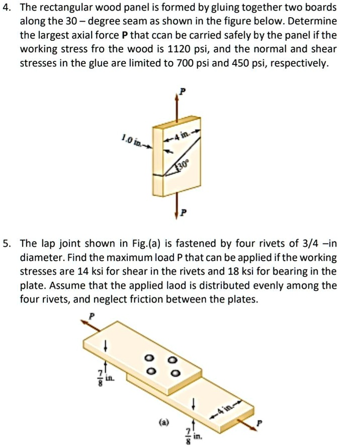 4. The rectangular wood panel is formed by gluing together two boards ...
