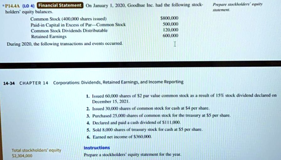 [GET ANSWER] P14.4A (LO 4) Financial Statement On January 1, 2020 ...