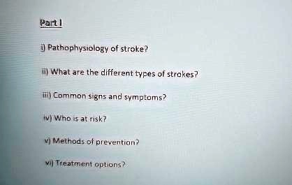 part i i pathophysiology of stroke ii what are the different types of ...