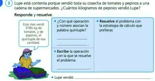 SOLVED: 3 Lupe está contenta porque vendió toda su cosecha de tomates y ...
