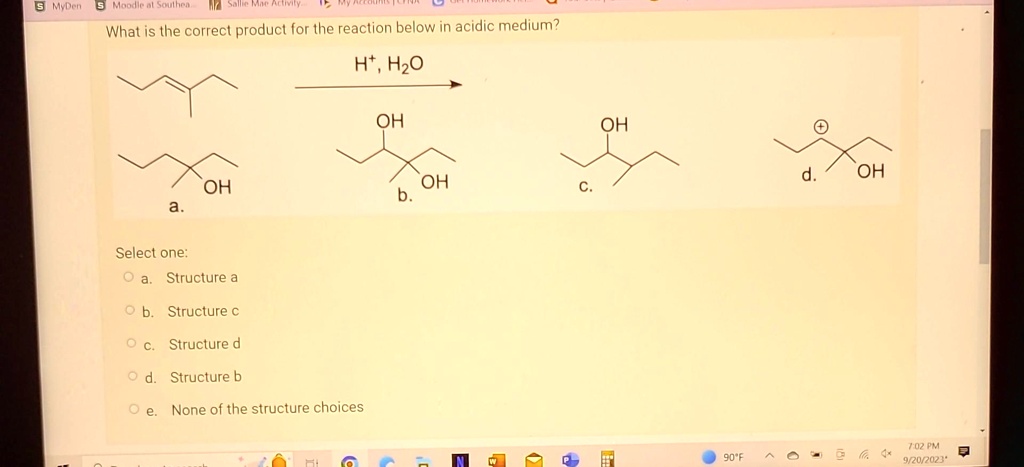 SOLVED: Texts: MyDen Moodle at Soulhea What is the correct product for ...