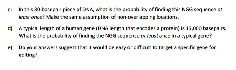 in this 30 basepair piece of dna what is the probability of finding ...