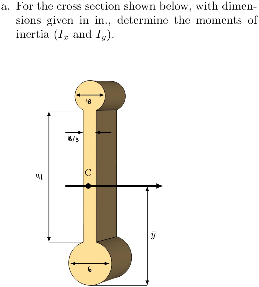 SOLVED: For the cross section shown below, with dimensions given in ...