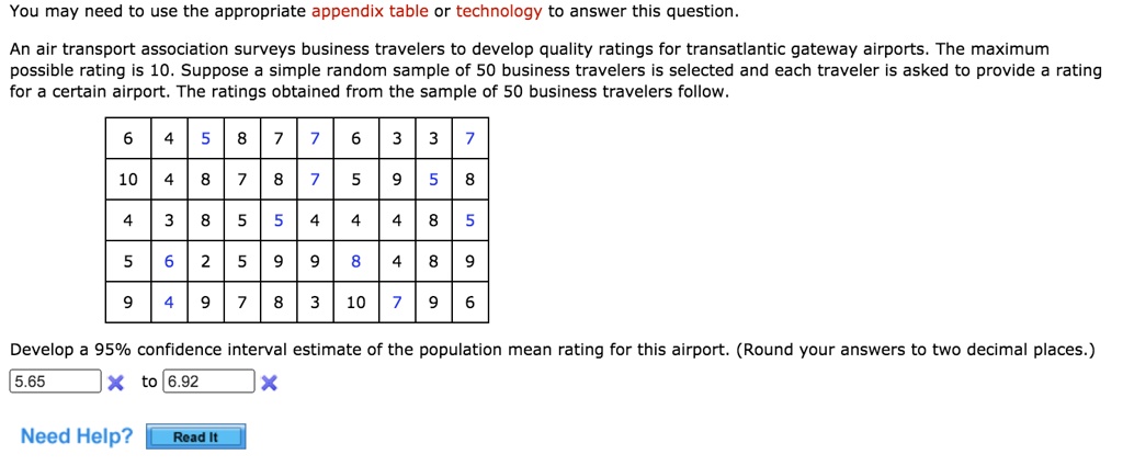 SOLVED: You may need to use the appropriate appendix table or ...