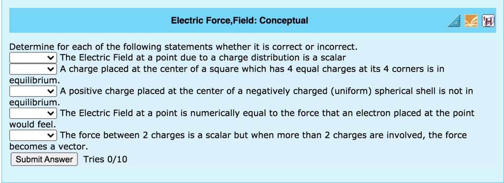 Solved Electric Force Field Conceptual Determine For Each Of The