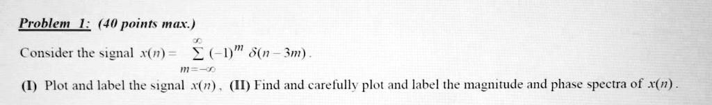 Solved Consider The Signal X[n] 1 N 3m Where M 1 Plot And Label The Signal X[n] Find