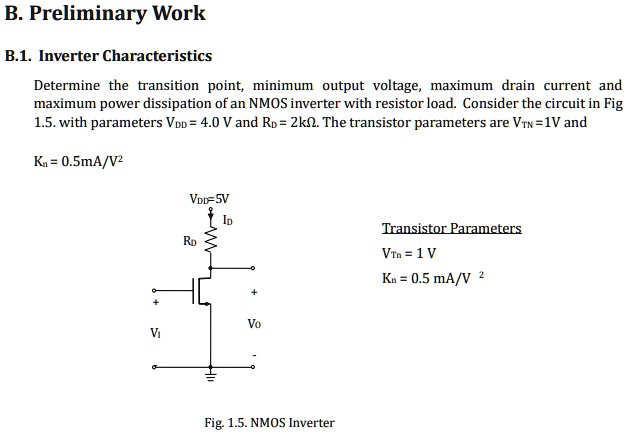 [GET ANSWER] b preliminary work b1 inverter characteristics determine ...