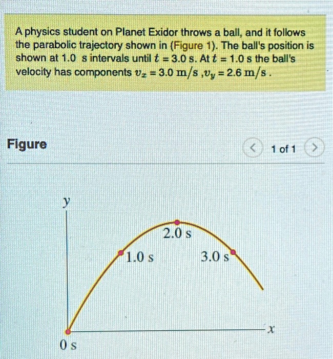 physics student on planet exidor throws a ball and it follws the ...