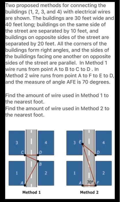 two proposed methods for connecting the buildings 12 3and 4 with ...