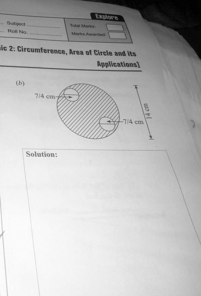 SOLVED: 'In the following figure, find the area of the shaded portion.'