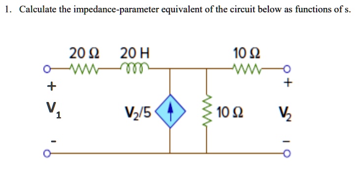 SOLVED: 1. Calculate the impedance-parameter equivalent of the circuit below as functions of s ...