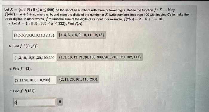 texts help me with the last question please let x n n0 n 999 the set of ...