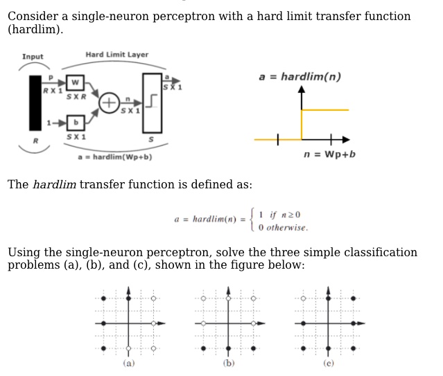 SOLVED: 1. Draw a decision boundary. 2. Find the weight and bias values that result in a single ...