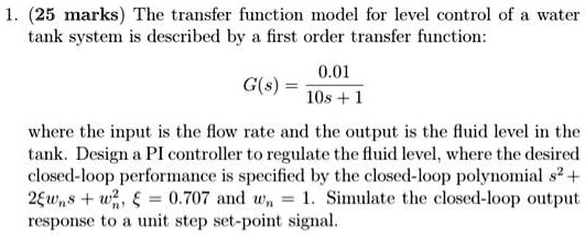 1 25 Marks The Transfer Function Mode For Level C Solvedlib 2078