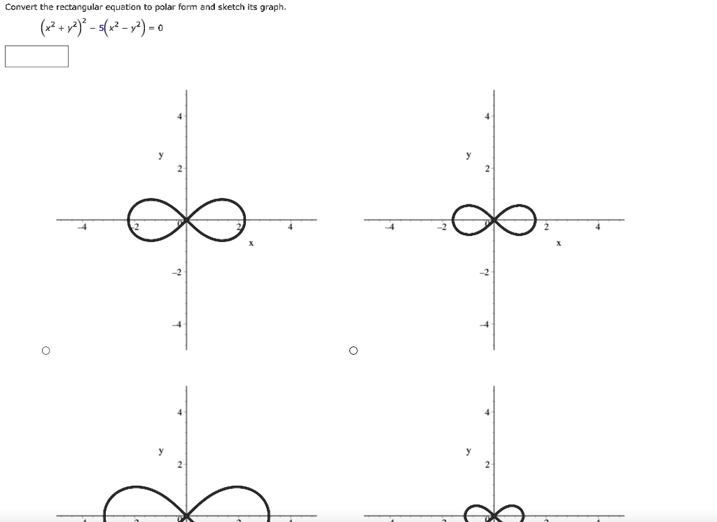 SOLVED: Convert the rectangular equation to polar farm and sketch its ...