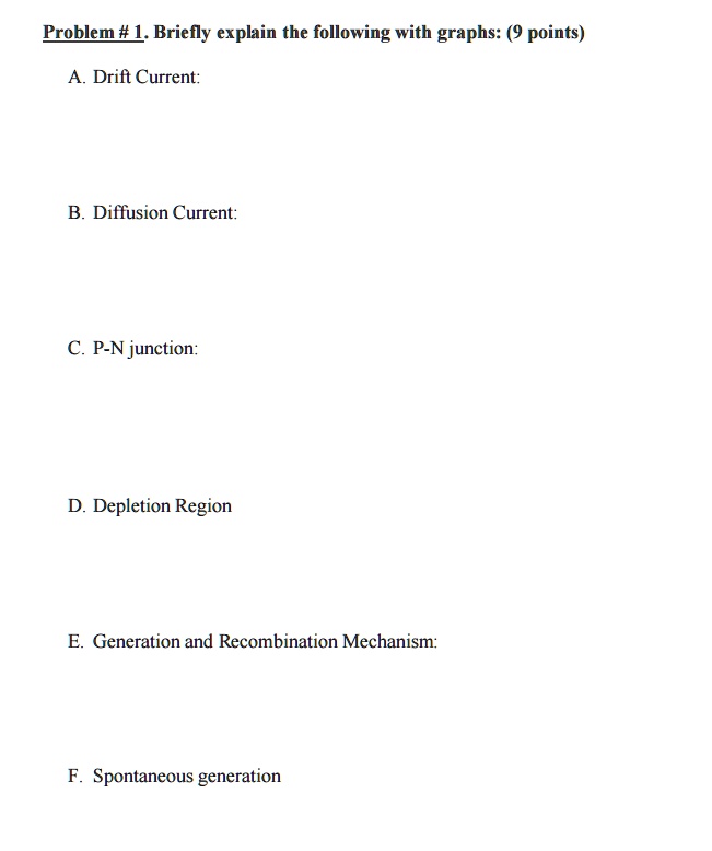 Problem # 1. Briefly explain the following with graphs: (9 points) A ...