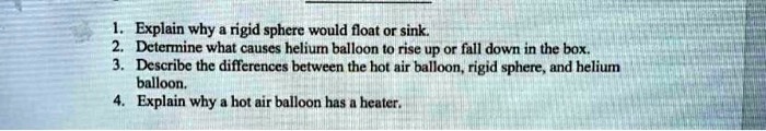 explain why rigid spherc would float or sink determine what causes ...