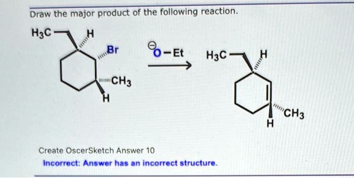 SOLVED: Draw the major product of the following reaction: H3C Br + 0-Et + HzC WIW + CH3 Create ...